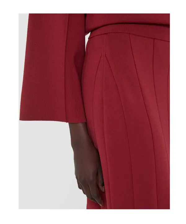 JOSEPH Lagny Midi Skirt With Slit Detail - Cherry Color