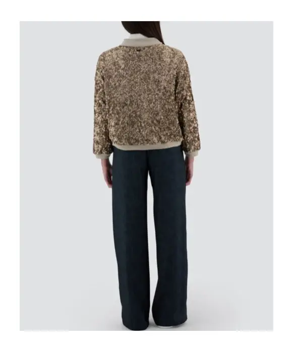 Herno Sequined Zip-up Bomber Jacket