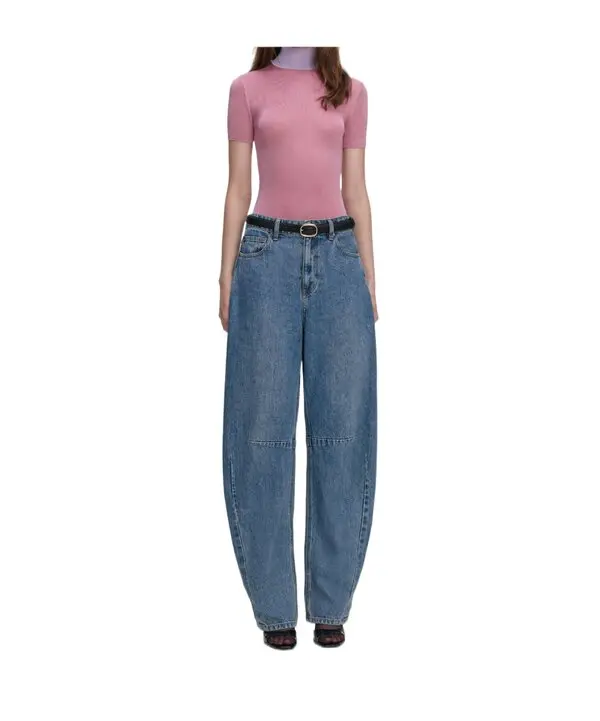 SELF-PORTRAIT Short Sleeve Knit Top