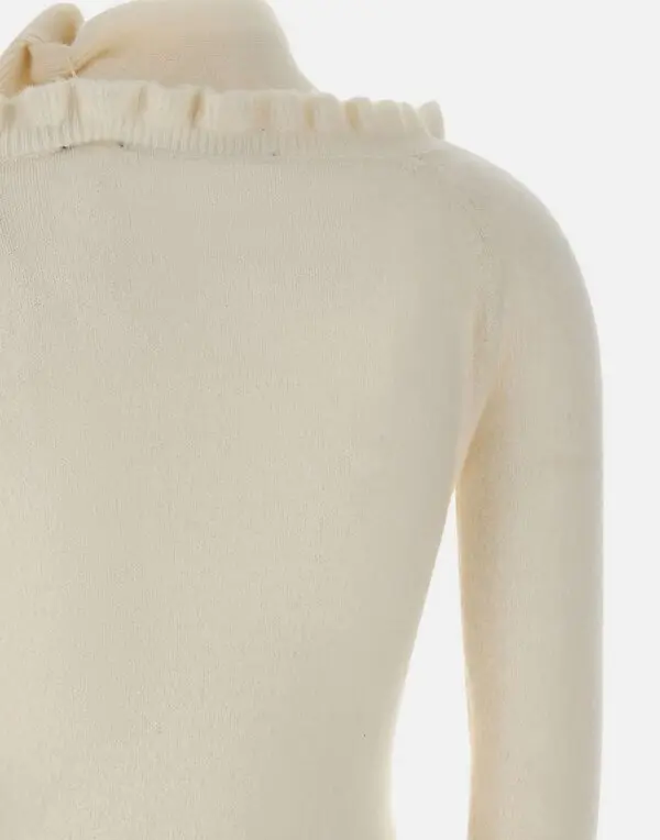 ROTATE BY BIRGER CHRISTENSEN Ruffled-detail Tie Neck Off-shoulder Top