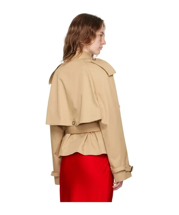Stella McCartney Cropped Double-breasted Belted Windbreaker