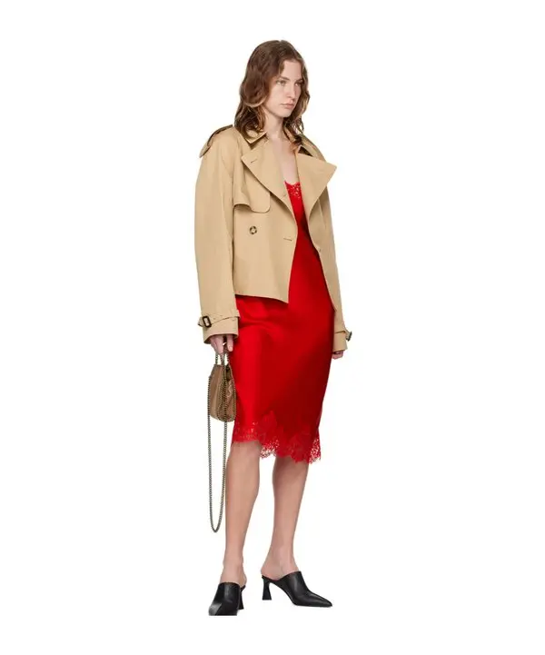 Stella McCartney Cropped Double-breasted Belted Windbreaker