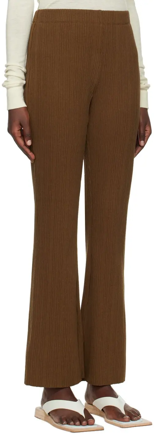 Vince Ribbed Flared-leg Trousers