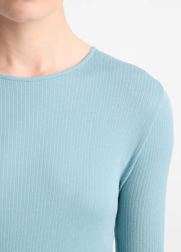 Vince Ribbed-knit Cotton T-shirt