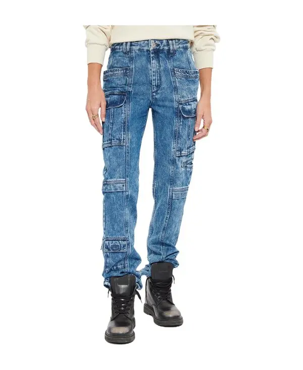 Isabel Marant Étoile Vokayo Acid Wash Cargo Jeans