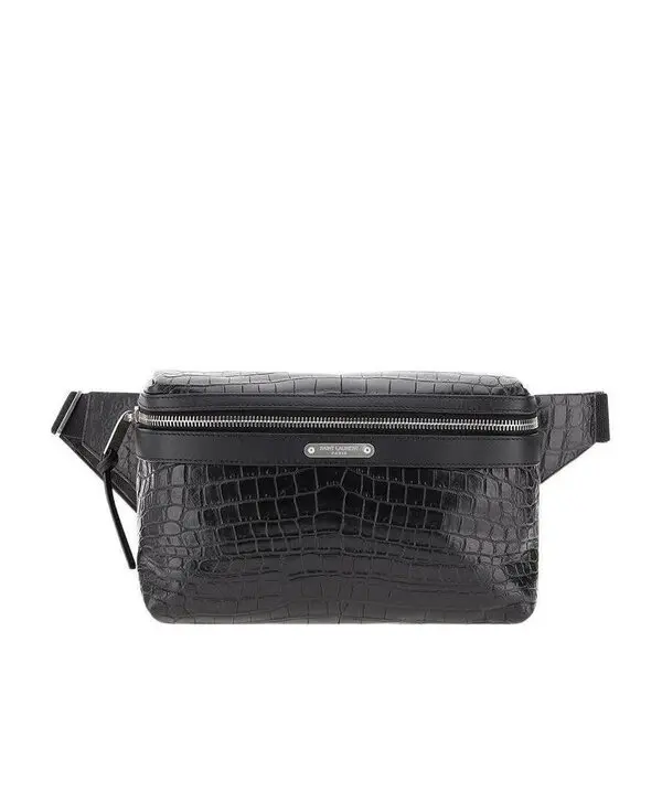 Saint Laurent Embossed Crocodile Effect Belt Bag
