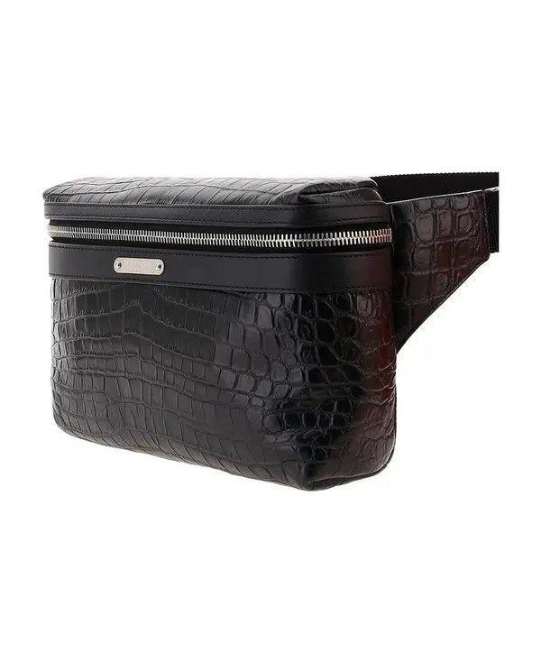 Saint Laurent Embossed Crocodile Effect Belt Bag