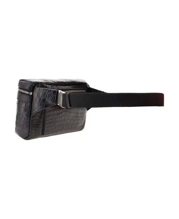 Saint Laurent Embossed Crocodile Effect Belt Bag