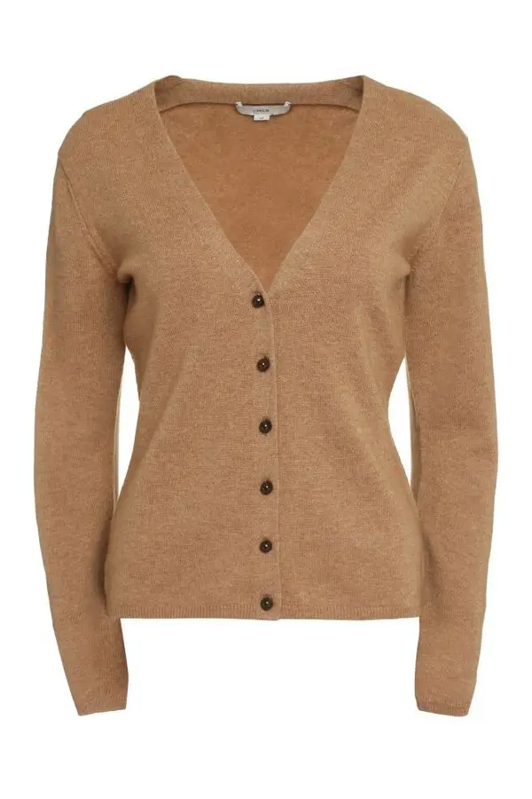 Vince Buttoned-up V-neck Knitted Cardigan - Brown