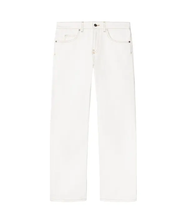 Off-White Contrast-stitching Straight-leg Jeans - White