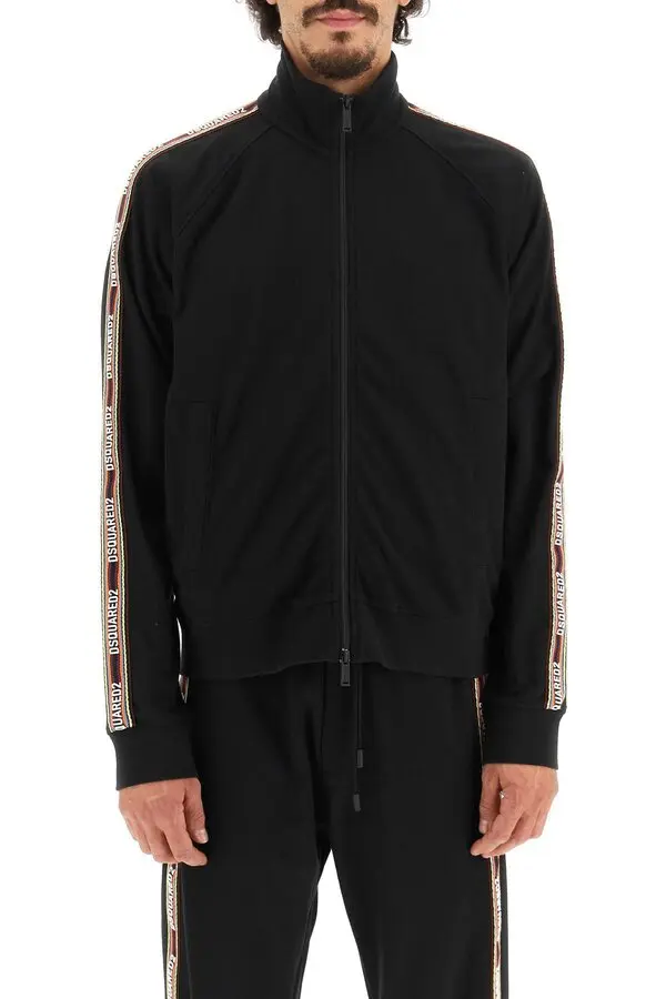 Dsquared2 Embroidered Logo Zip-up Sweatshirt