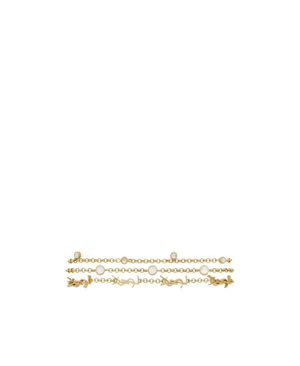 Saint Laurent Cassandre Logo Plaque Bracelet