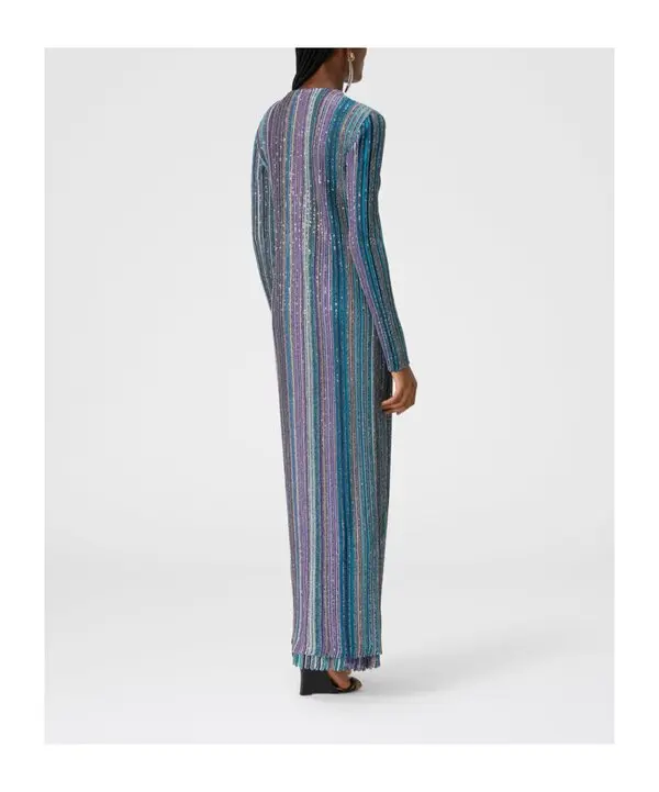 Missoni Sequinned Pleated Knit Long Cardigan