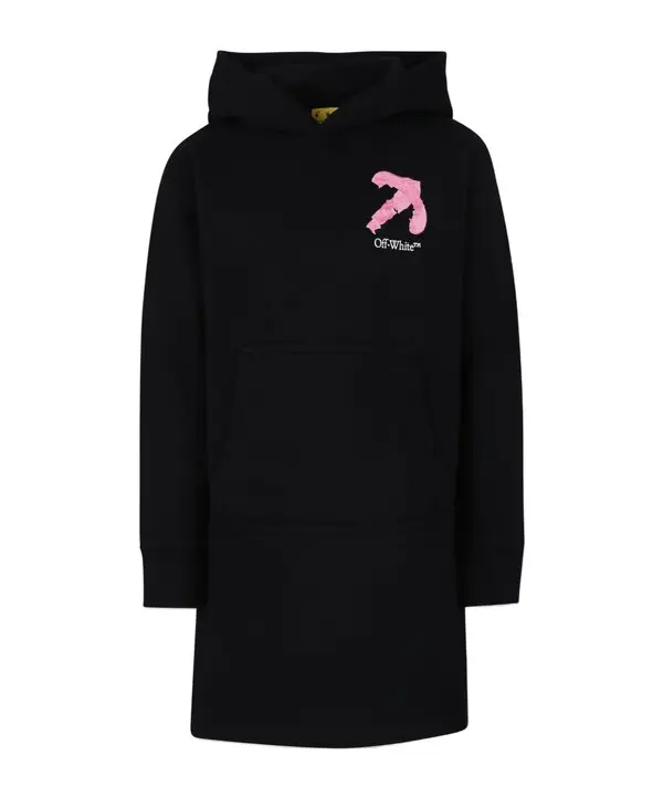 Off-White Hooded Dress With Logo Detail