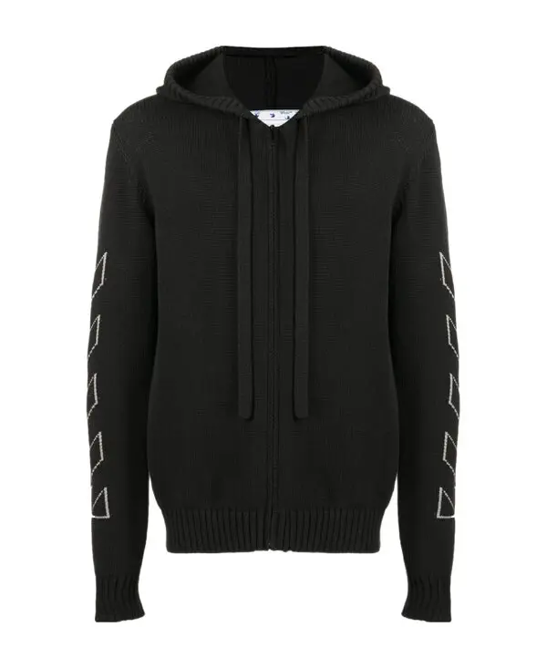 Off-White Hooded Long-sleeve Sweater