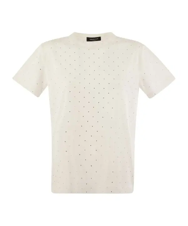 Fabiana Filippi Stud Embellished Crewneck T-shirt - White