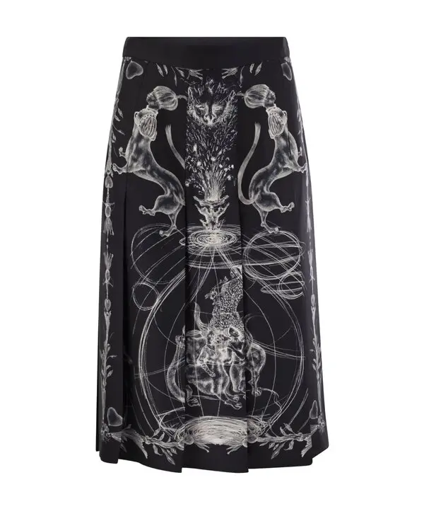 Fabiana Filippi Graphic Printed Pleated Midi Skirt