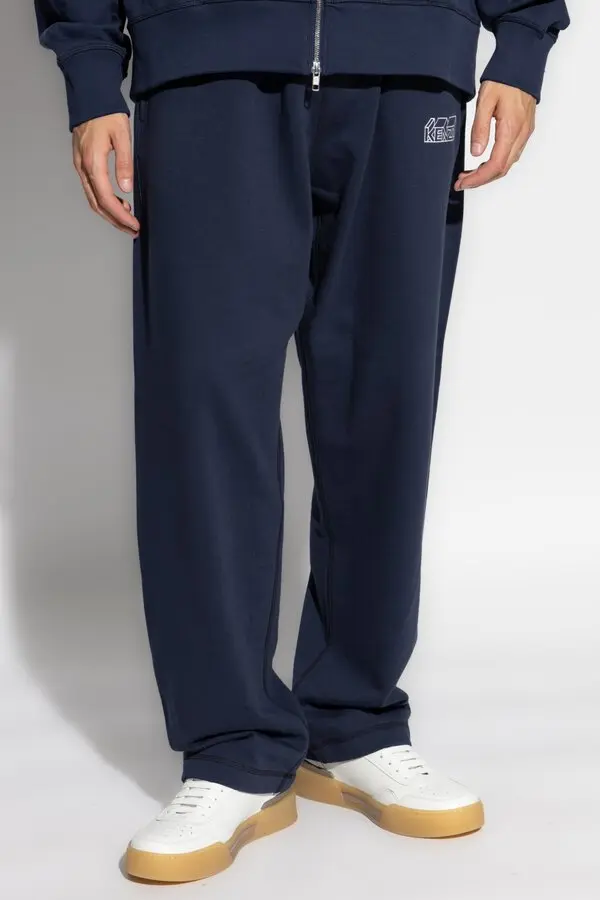 Kenzo Logo Embroidered Straight-leg Sweatpants