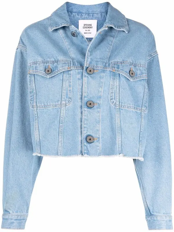 Opening Ceremony Logo-print Cropped Denim Jacket