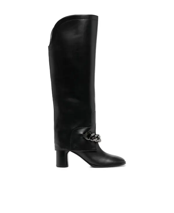 Casadei Varenne 100mm Chain-link Trim Boots - Black
