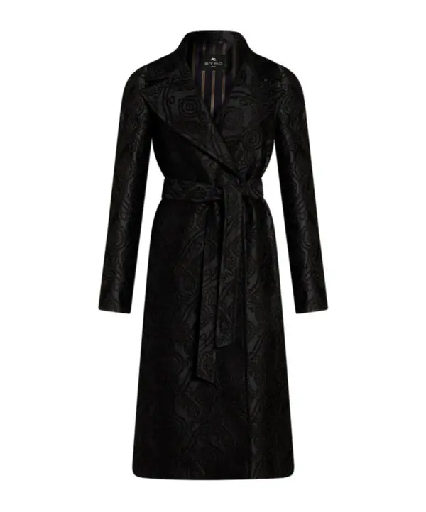 Etro Chenille Jacquard Belted Coat