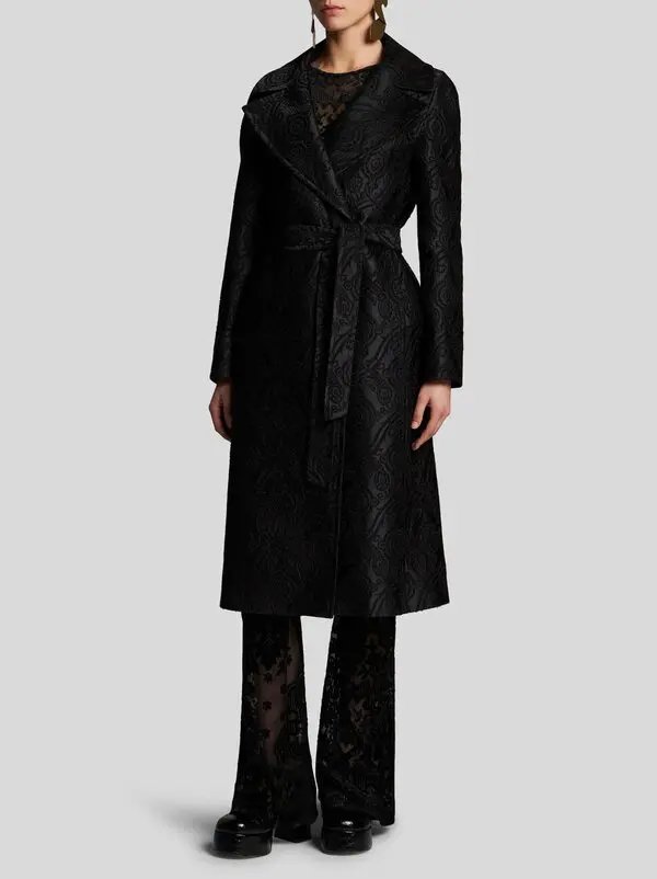 Etro Chenille Jacquard Belted Coat