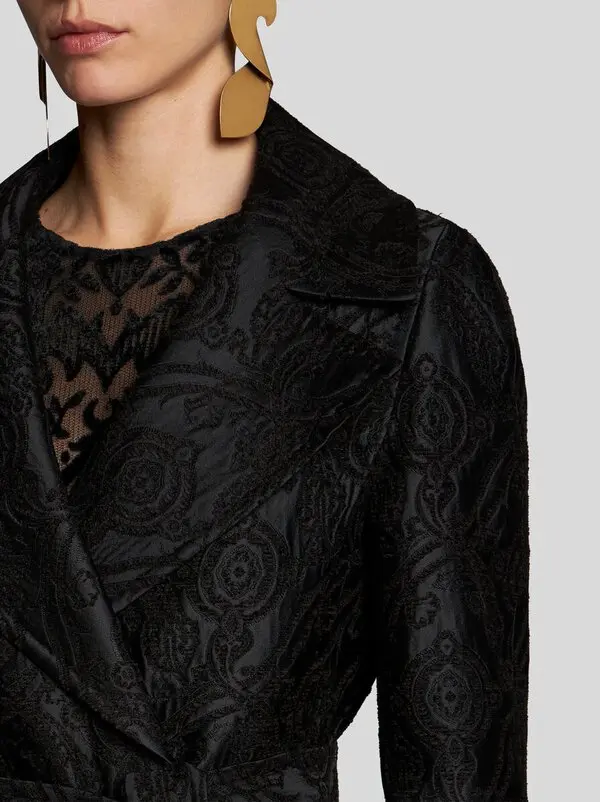 Etro Chenille Jacquard Belted Coat
