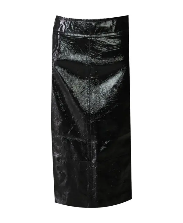 Khaite Pleated Patent Leather Skirt