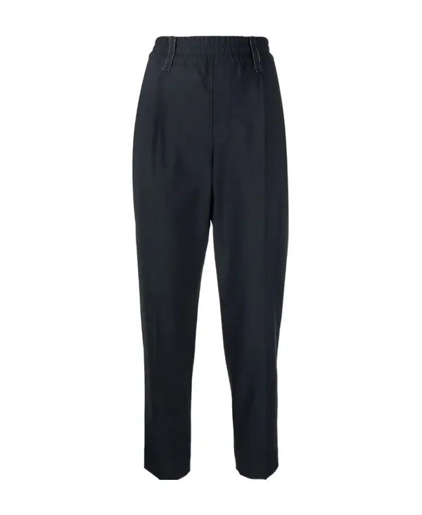 Brunello Cucinelli Elastic Waistband Cropped-leg Trousers