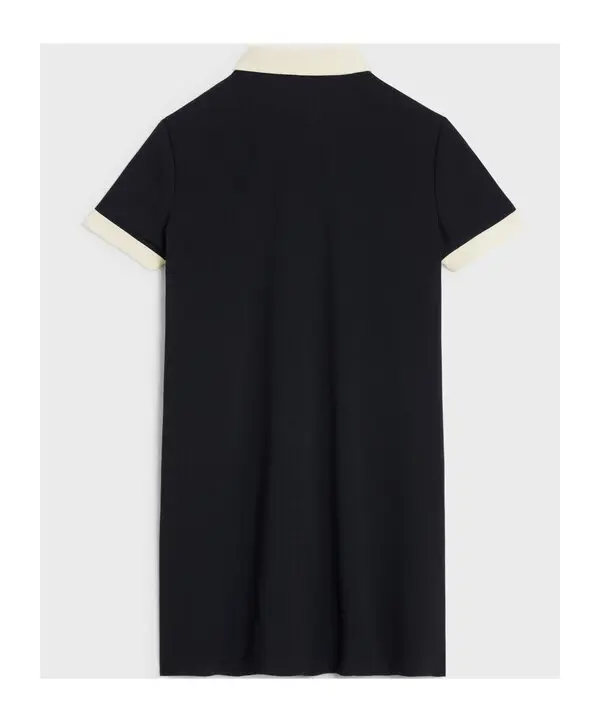 Celine Mini Polo Dress In Viscose Sabl