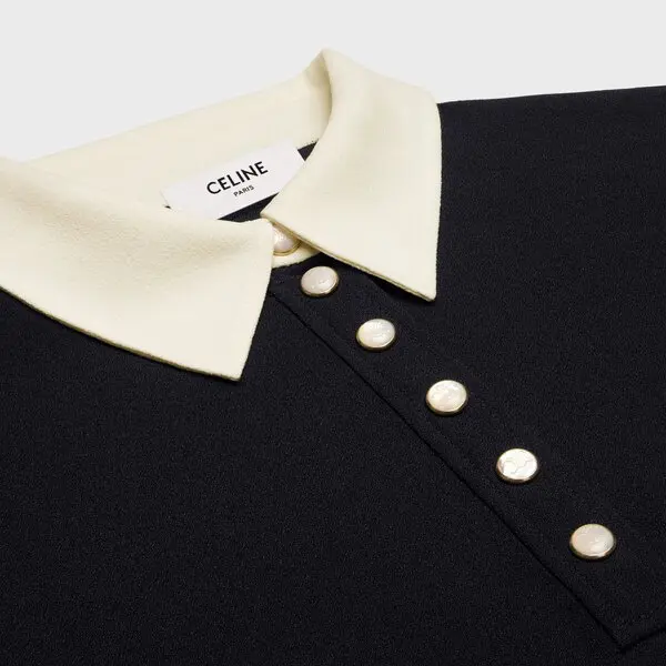 Celine Mini Polo Dress In Viscose Sabl
