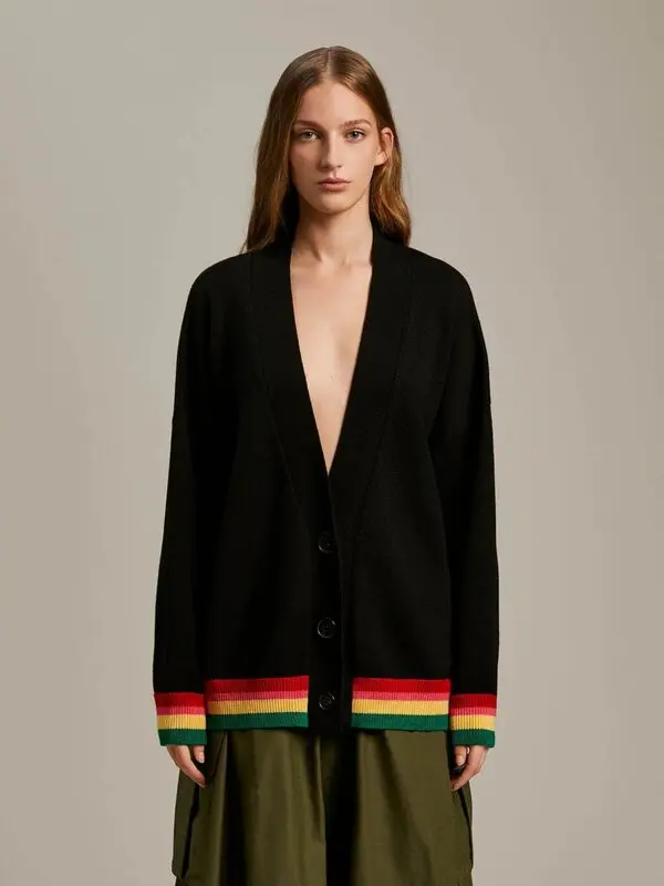 Palm Angels Miami Logo V-neck Cardigan