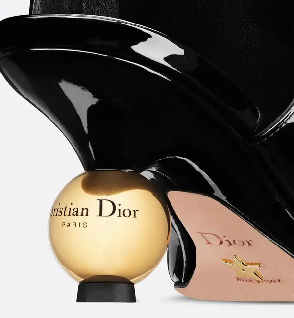 Dior D-idole Heeled Ankle Boots With Spherical Heel And Gold Buckles