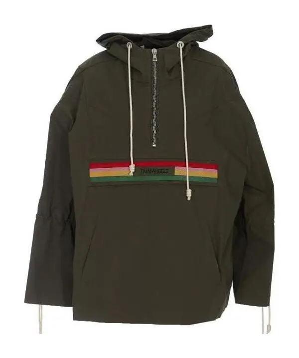 Palm Angels Striped Hooded Jacket