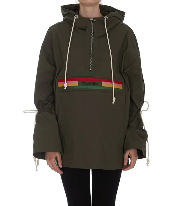 Palm Angels Striped Hooded Jacket