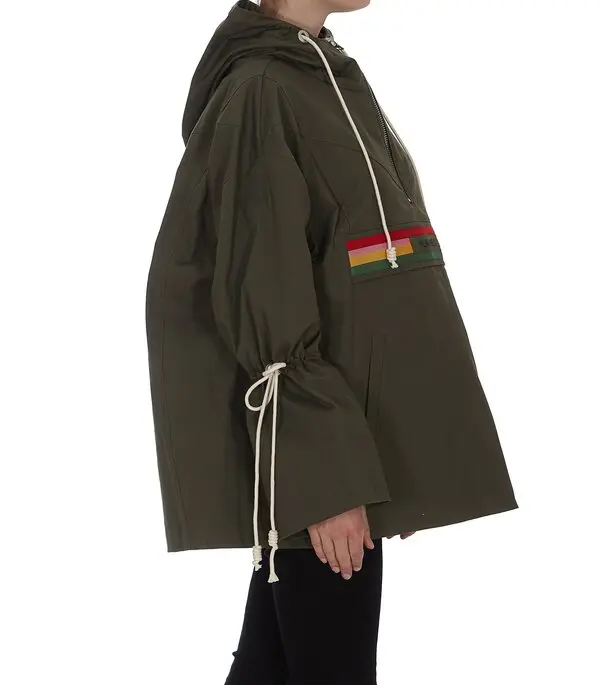 Palm Angels Striped Hooded Jacket