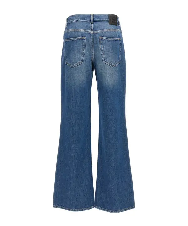 Off-White Logo Patch Wide Leg Jeans