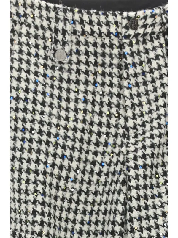 ROTATE BY BIRGER CHRISTENSEN Houndstooth Wide-leg Cargo Pants