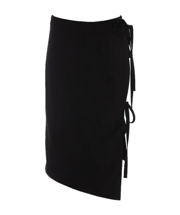 Off-White Tie-fastening Asymmetric Skirt