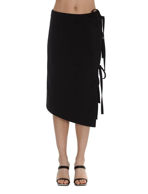 Off-White Tie-fastening Asymmetric Skirt