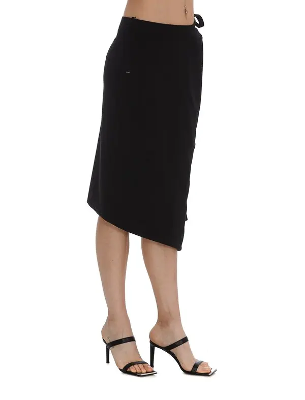 Off-White Tie-fastening Asymmetric Skirt