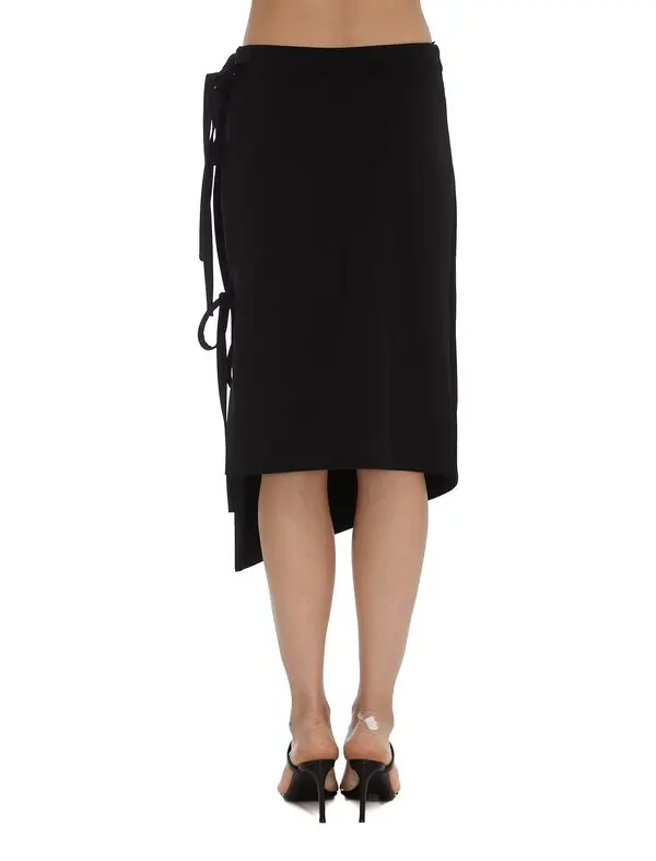 Off-White Tie-fastening Asymmetric Skirt