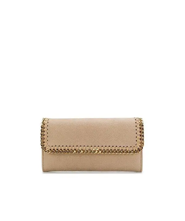 Stella McCartney Falabella Chain-link Trim Wallet - Nude