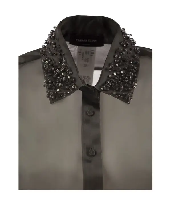 Fabiana Filippi Embellished Semi-sheer Shirt