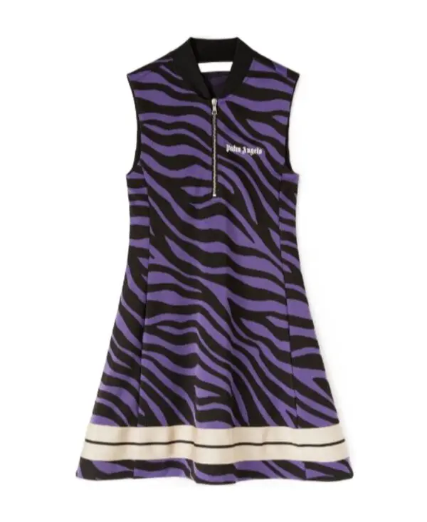 Palm Angels Zebra-print Shift Minidress - Black