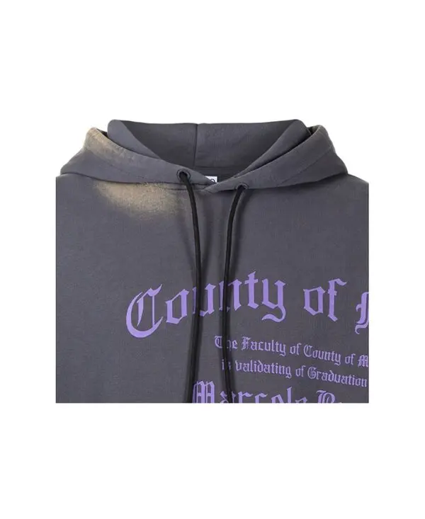 MARCELO BURLON COUNTY OF MILAN Logo-print Bleached Effect Hoodie