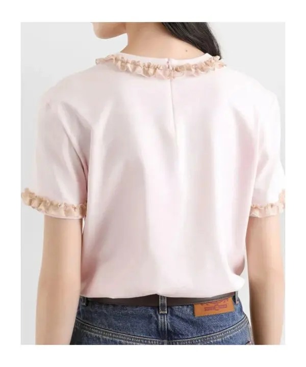 Dolce & Gabbana Logo-embroidered Ruffled T-shirt