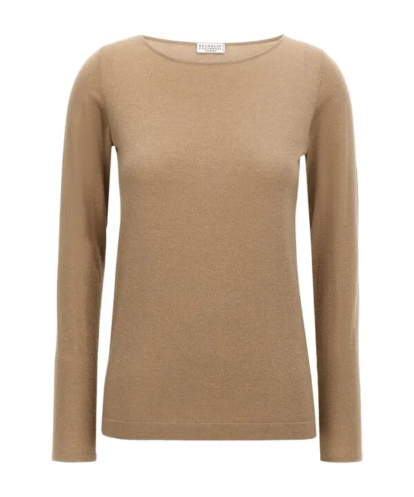 Brunello Cucinelli Long-sleeved Crewneck Jumper - Beige