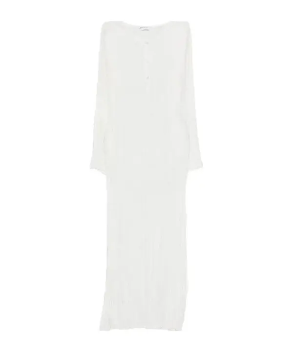 P.a.r.o.s.h Textured Long-sleeved Midi Dress