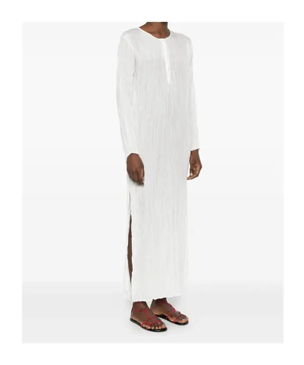 P.a.r.o.s.h Textured Long-sleeved Midi Dress
